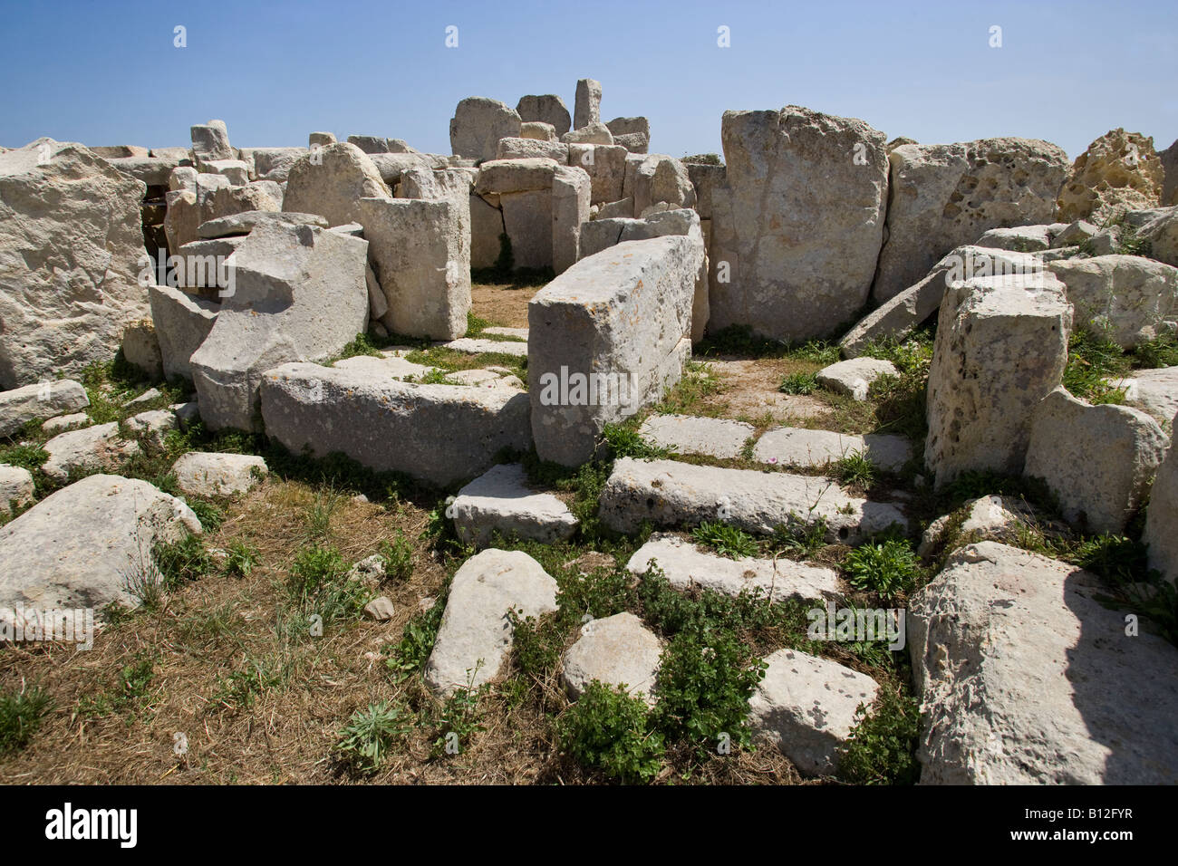 Temple of Hagar Qim Malta Stock Photo - Alamy