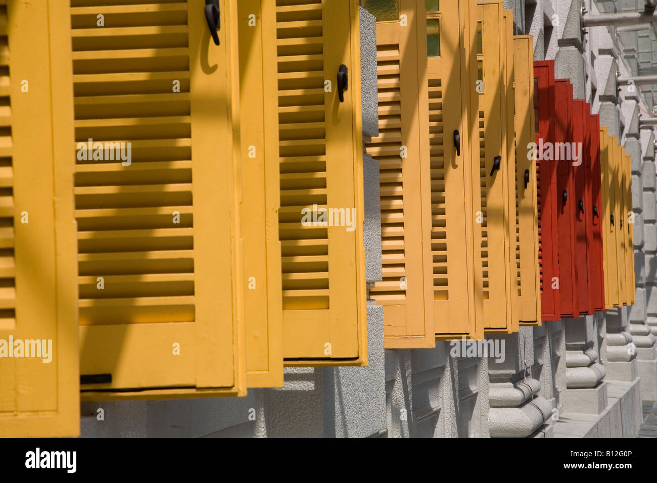 Graphic shot of the Exterior shutters of the MICA (Ministry of ...