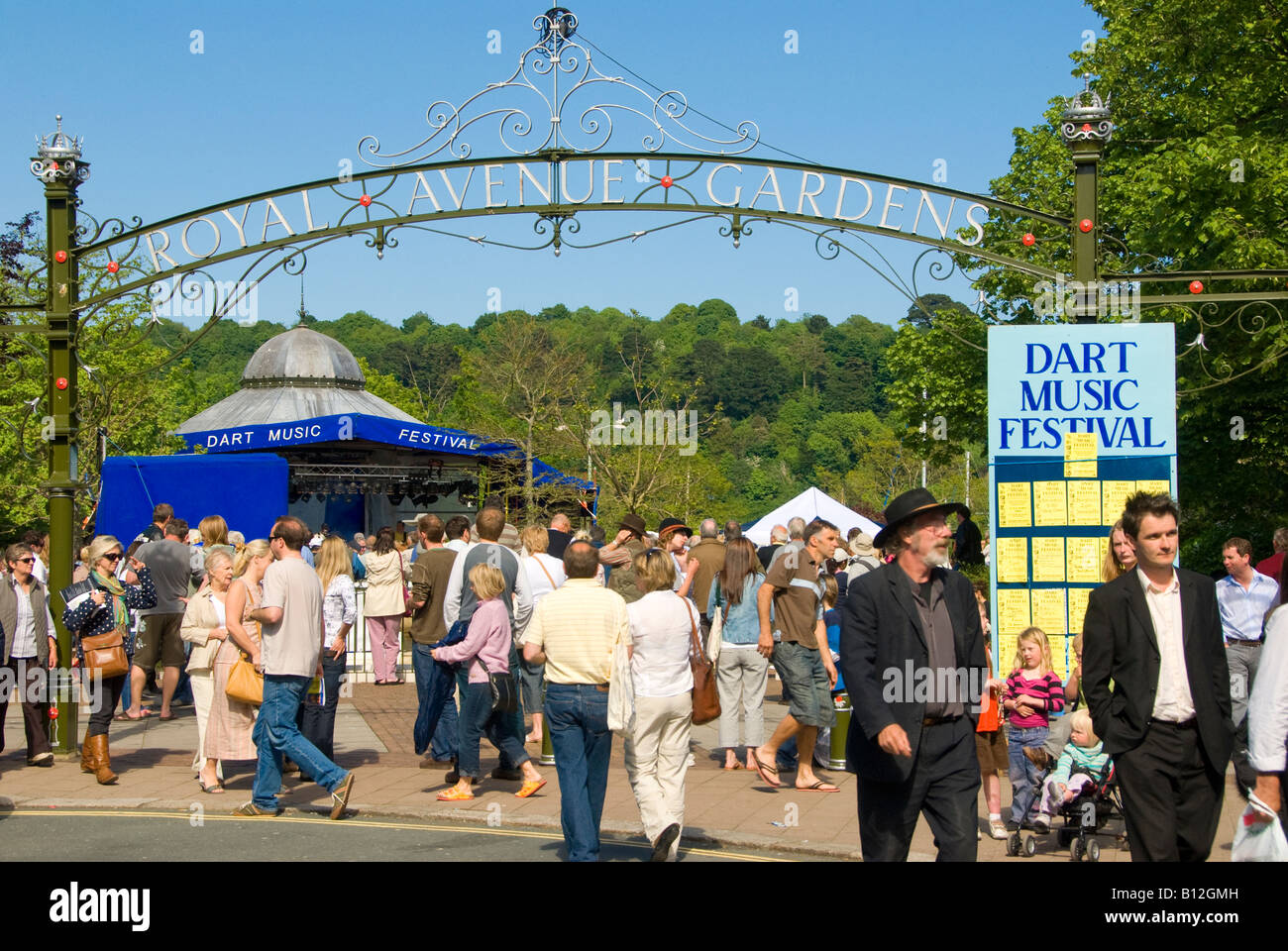 Royal Avenue Gardens in Dartmouth during the Dart Music festival Stock ...