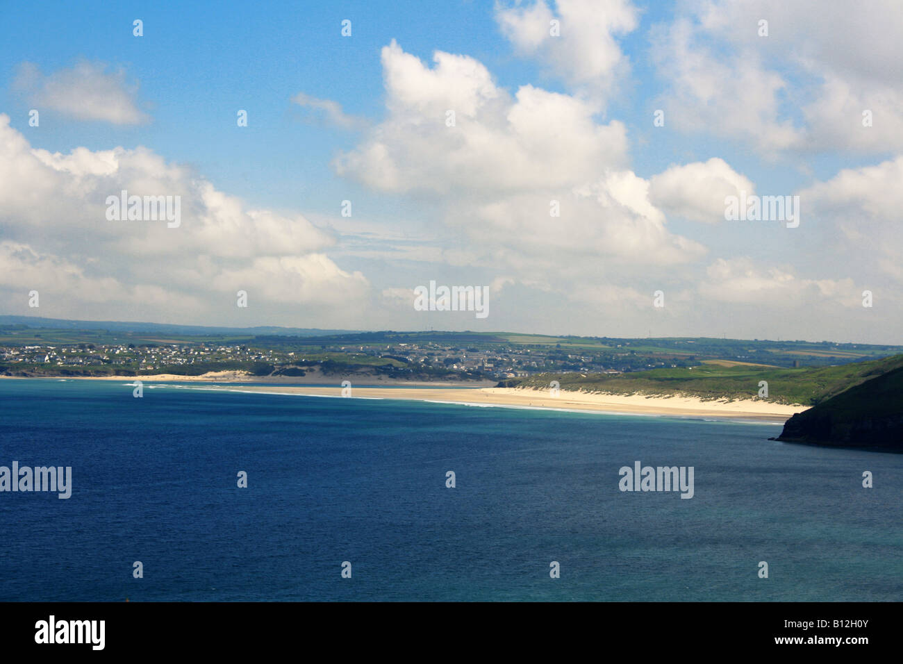 Looking at the sea with the English countryside in the distance Stock ...