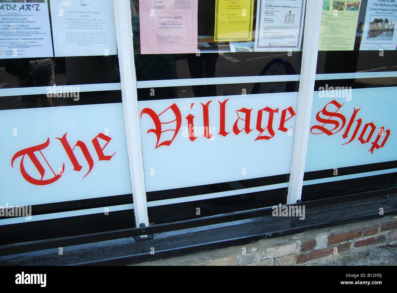 Shop window, The Village Shop, Corfe Castle, Dorset, England, United ...