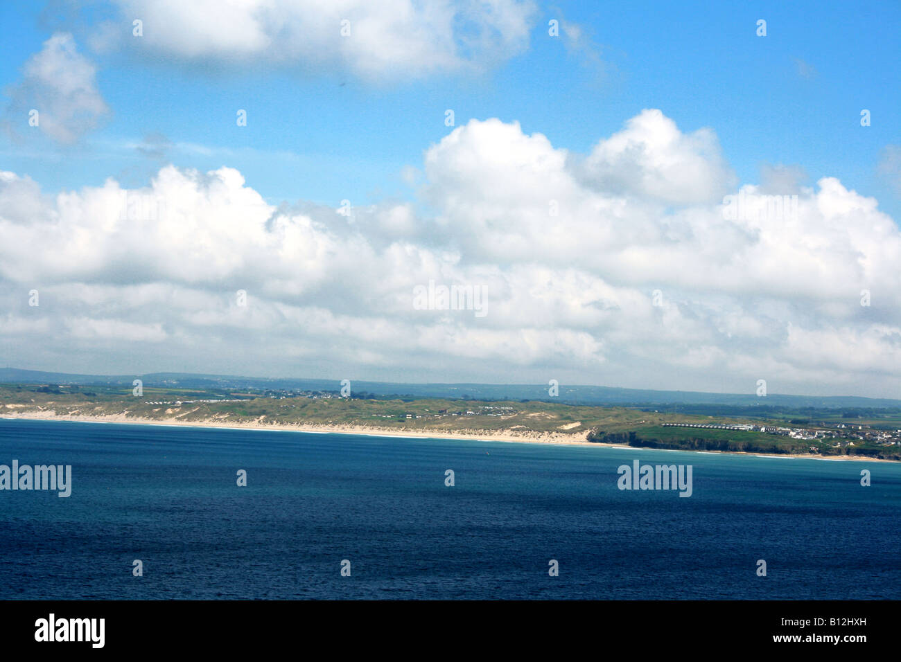 Looking at the sea with the English countryside in the distance Stock ...