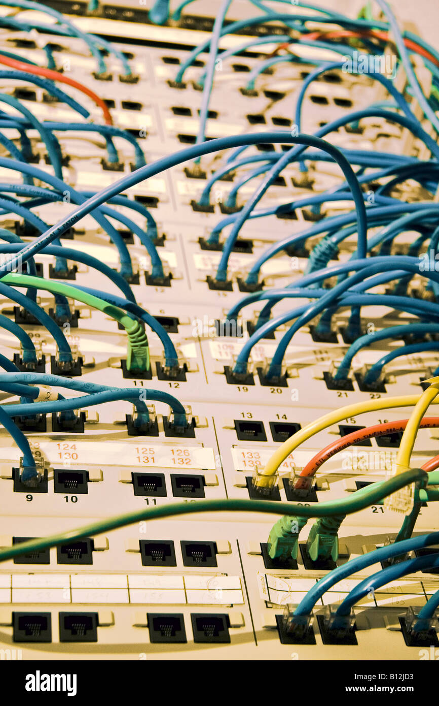 Network cables and hubs Stock Photo - Alamy