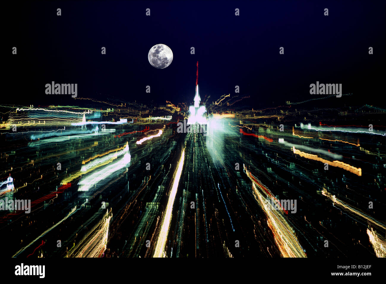 ZOOM EFFECT MIDTOWN SKYLINE MANHATTAN NEW YORK CITY USA Stock Photo - Alamy