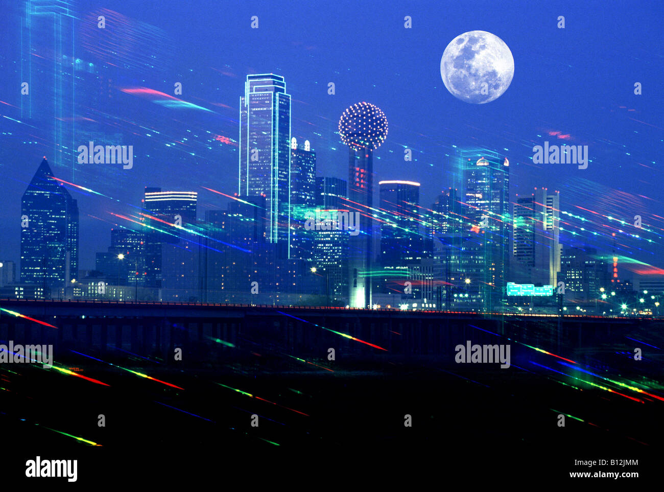 Dallas texas skyline lit night hi-res stock photography and images - Alamy