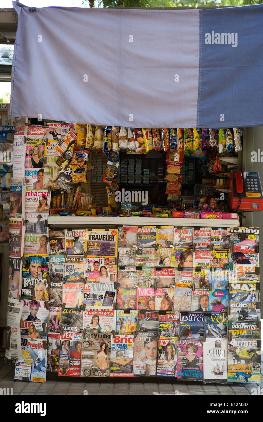 MAGAZINES ON NEWS STALL DOWNTOWN SANTIAGO CHILE Stock Photo - Alamy