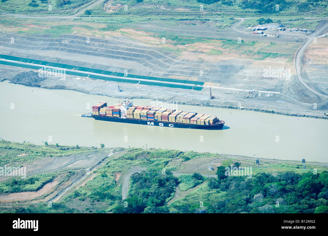 CONTAINER SHIP CULEBRA GALLIARD CUT PANAMA CANAL PANAMA Stock Photo - Alamy