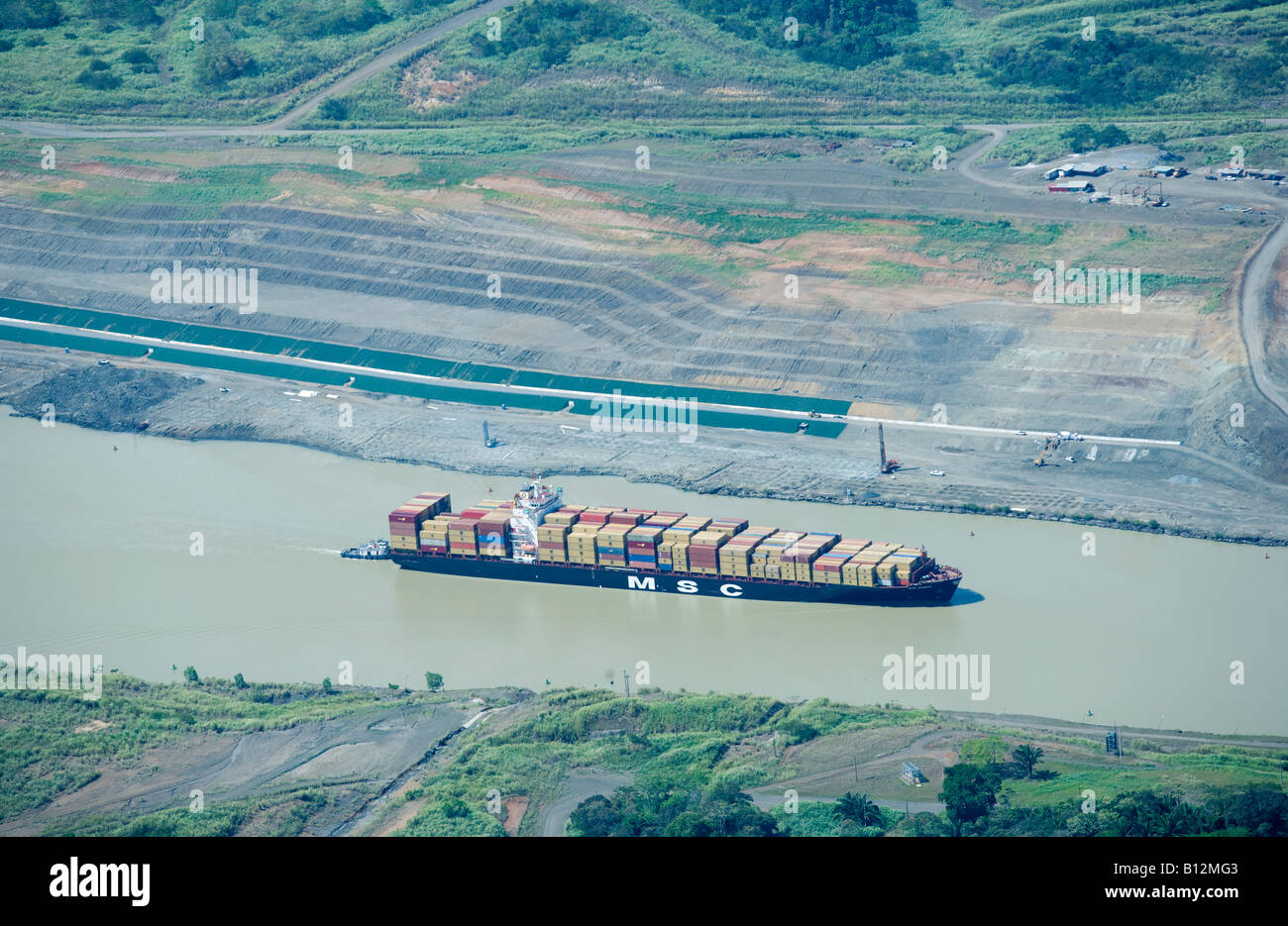 CONTAINER SHIP CULEBRA GALLIARD CUT PANAMA CANAL PANAMA Stock Photo - Alamy