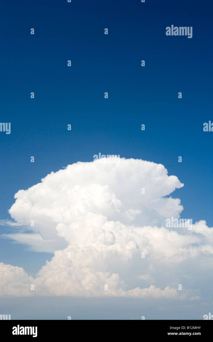 CLOUDSCAPE OF LARGE ANVIL STORM CLOUD ON PLAIN BLUE TROPICAL SKY Stock ...