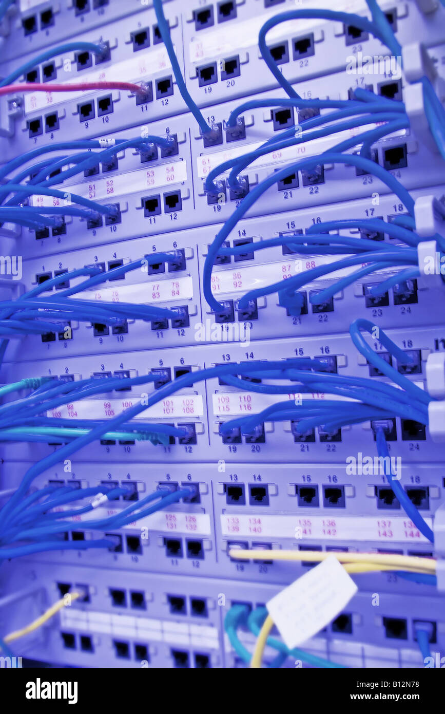 Network cables and hubs Stock Photo - Alamy