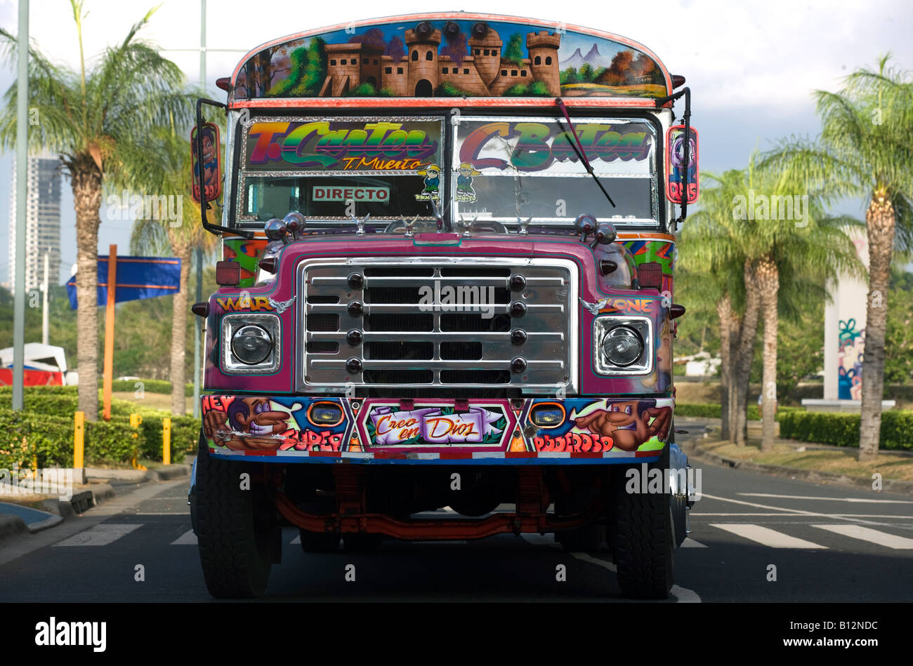 ROJA DIABLO RED DEVIL PAINTED BUS PANAMA CITY REPUBLIC OF PANAMA Stock ...