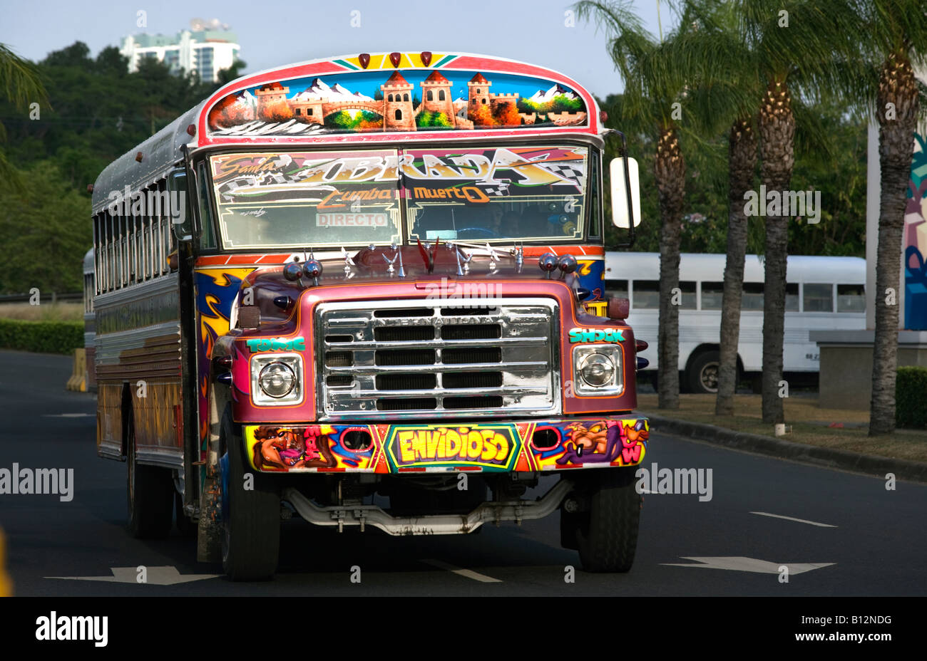 ROJA DIABLO RED DEVIL PAINTED BUS PANAMA CITY REPUBLIC OF PANAMA Stock ...
