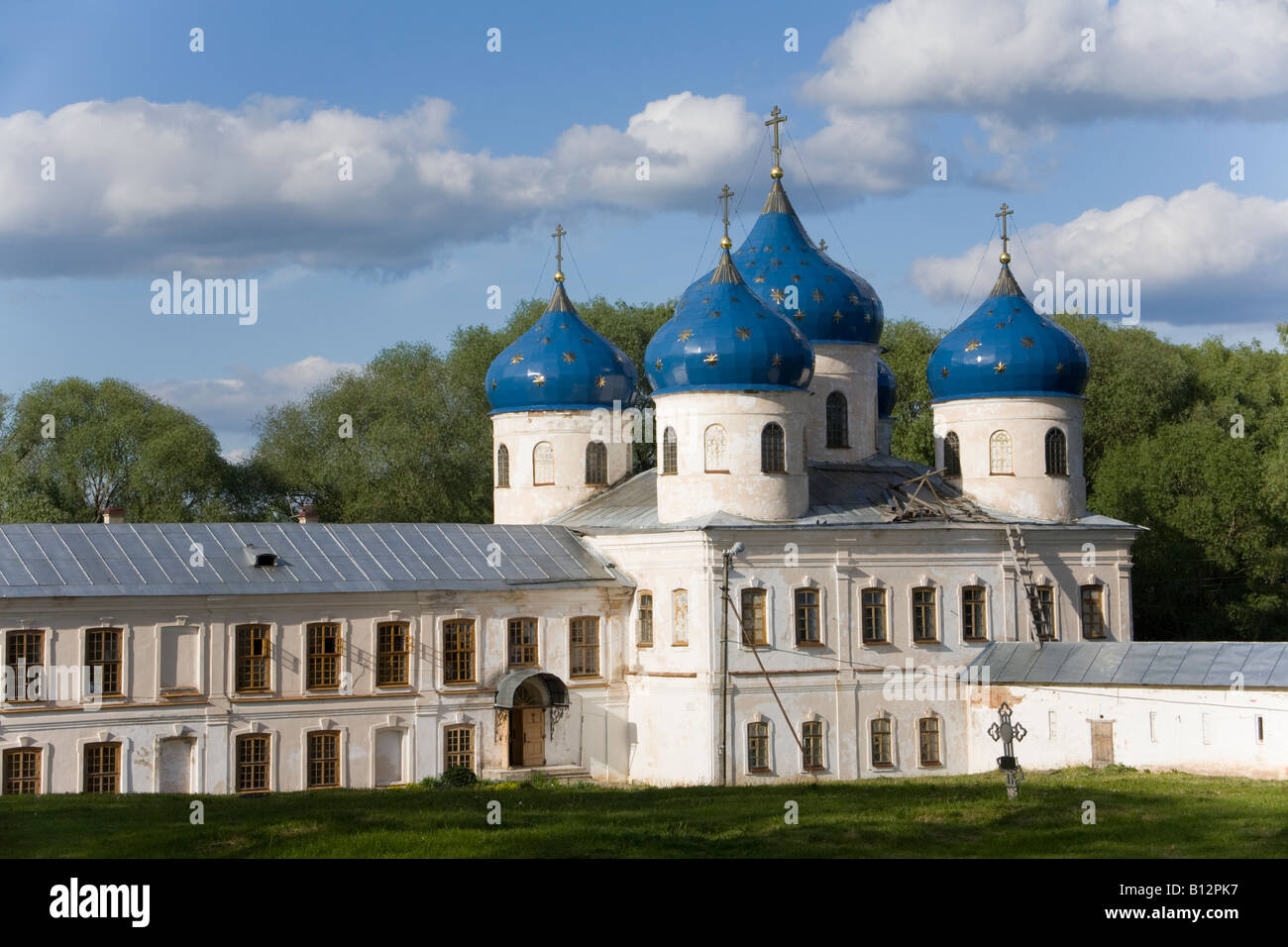 The St. George's (Yuriev) Monastery. Veliky Novgorod, Russia Stock ...