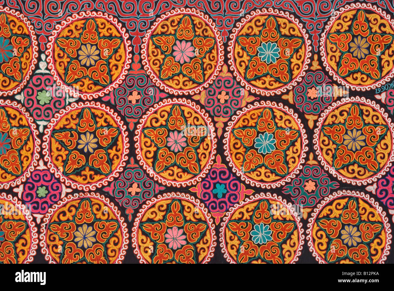 Kazakh rug inside Mongolian yurt Stock Photo - Alamy