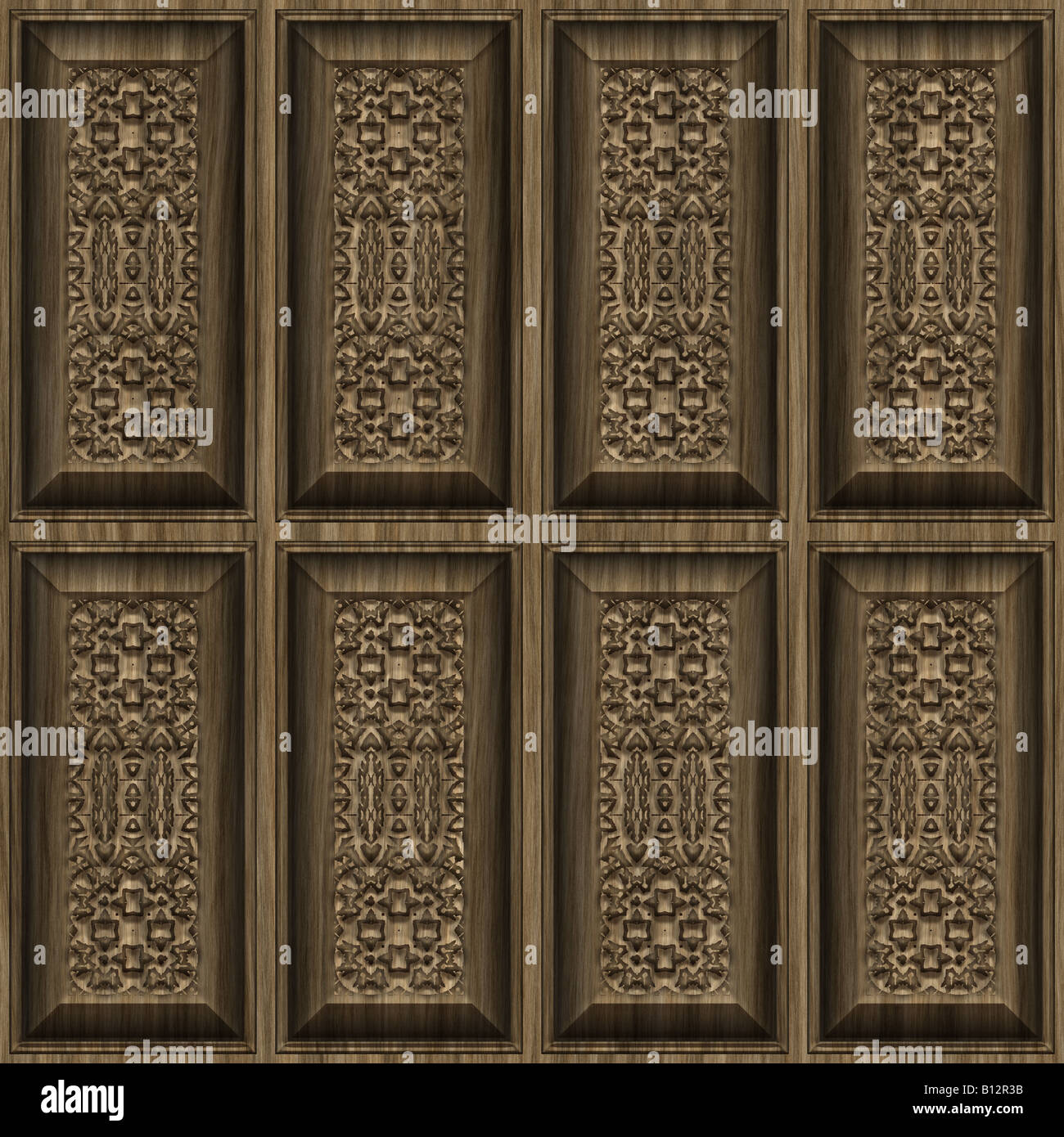 ornate and intricate carved wooden panel wall Stock Photo - Alamy