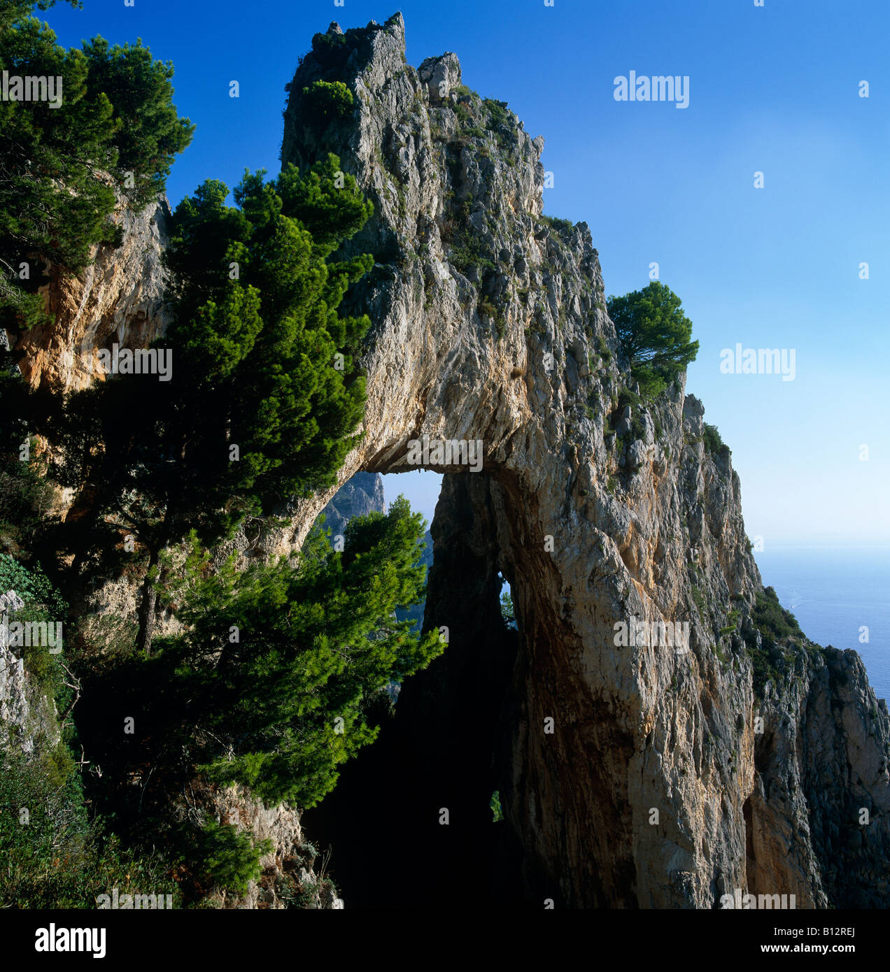 Natural rock arch, Capri, Italy Stock Photo - Alamy