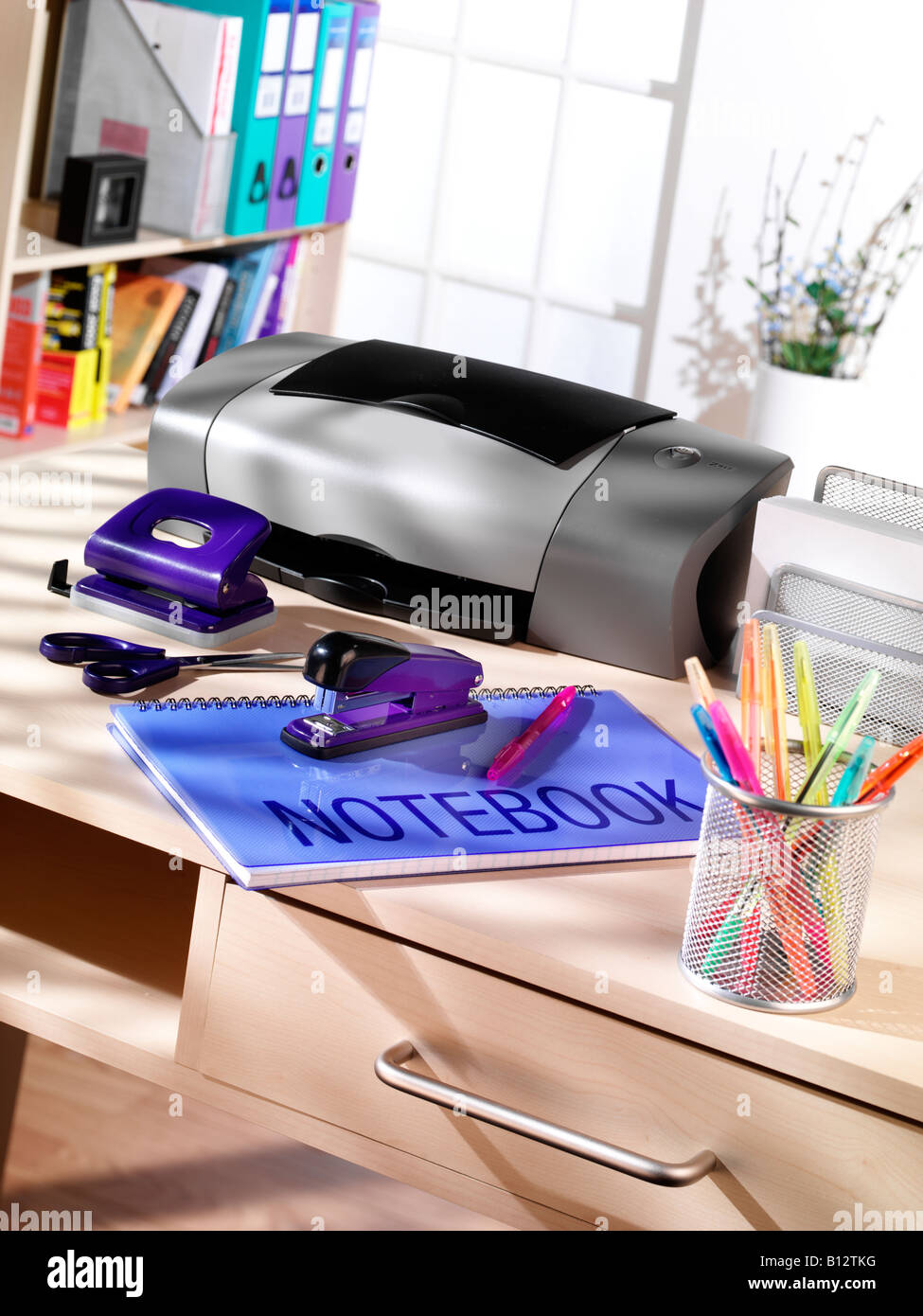 OFFICE DESKTOP SCENE Stock Photo - Alamy