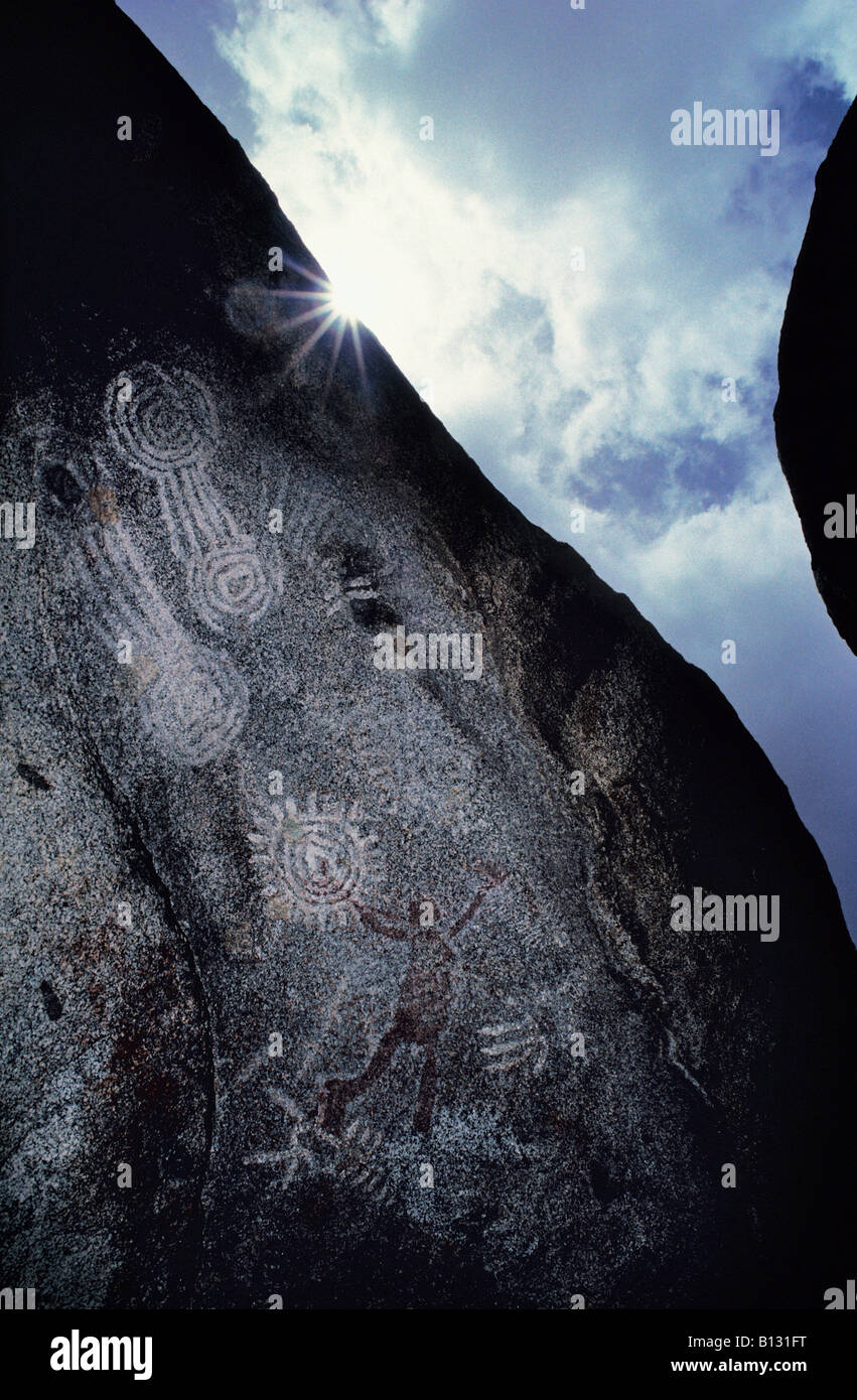 Arawak Indian drawings Arikok Park Aruba Stock Photo - Alamy