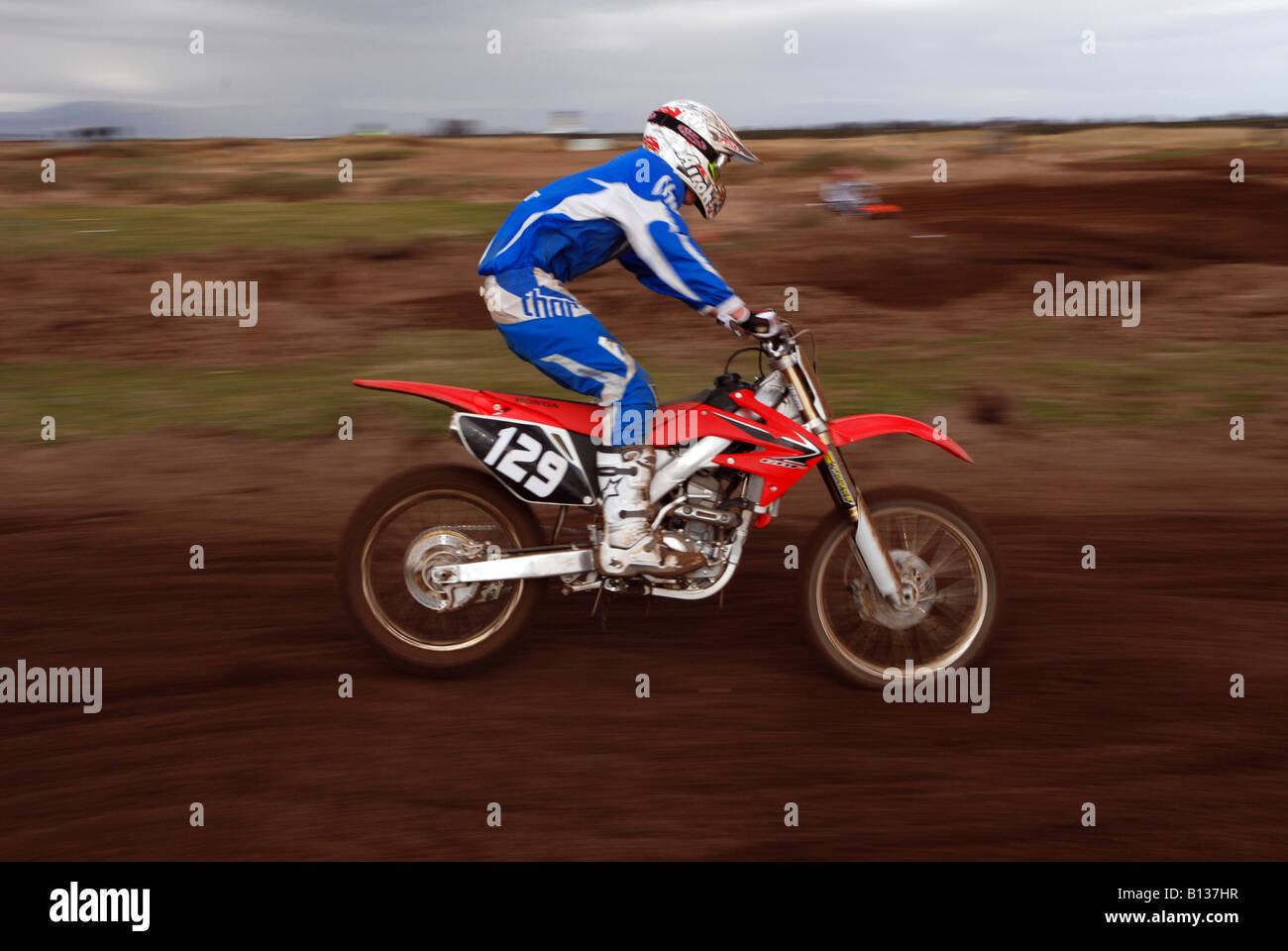 Competitor at Scottish Adult Open MotoCross Championship Tain Scotland ...