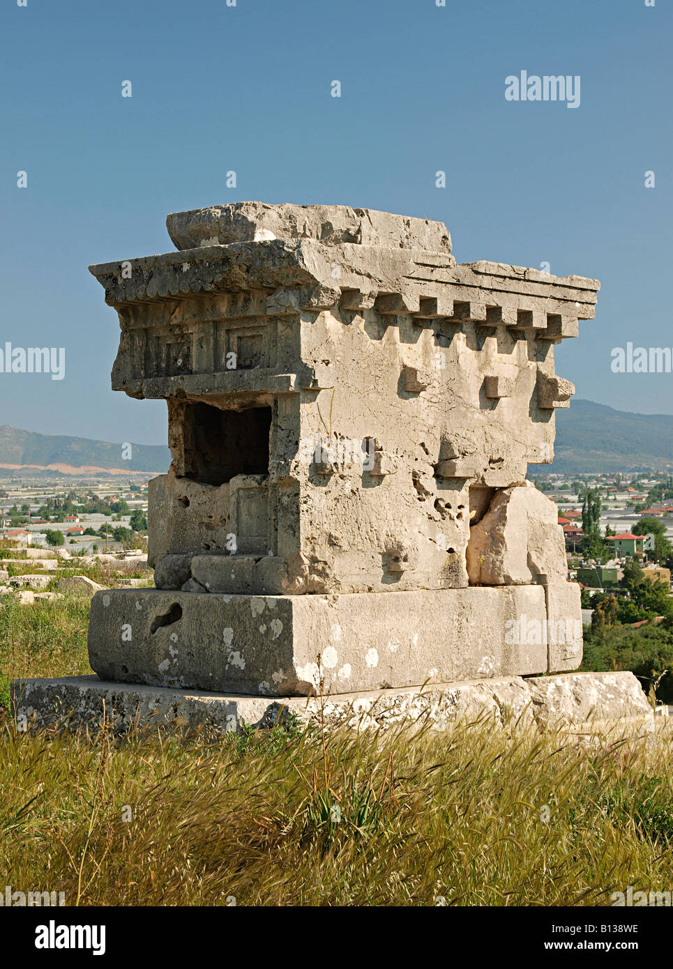 STONE TOMB MONUMENT THAT FORMS PART OF THE ANCIENT LYCIAN SITE AT ...