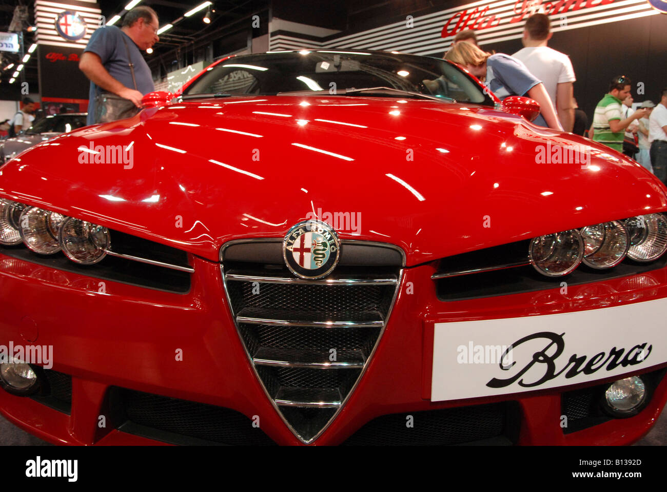 Israel New model cars on display at a car show Red sparkling Alpha ...