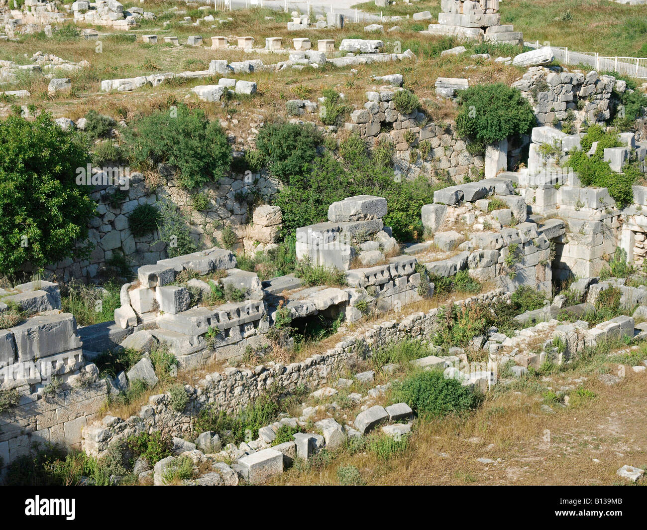 RUINED STONE WALLS FORM PART OF THE ANCIENT LYCIAN SITE AT XANTHOS NEAR ...