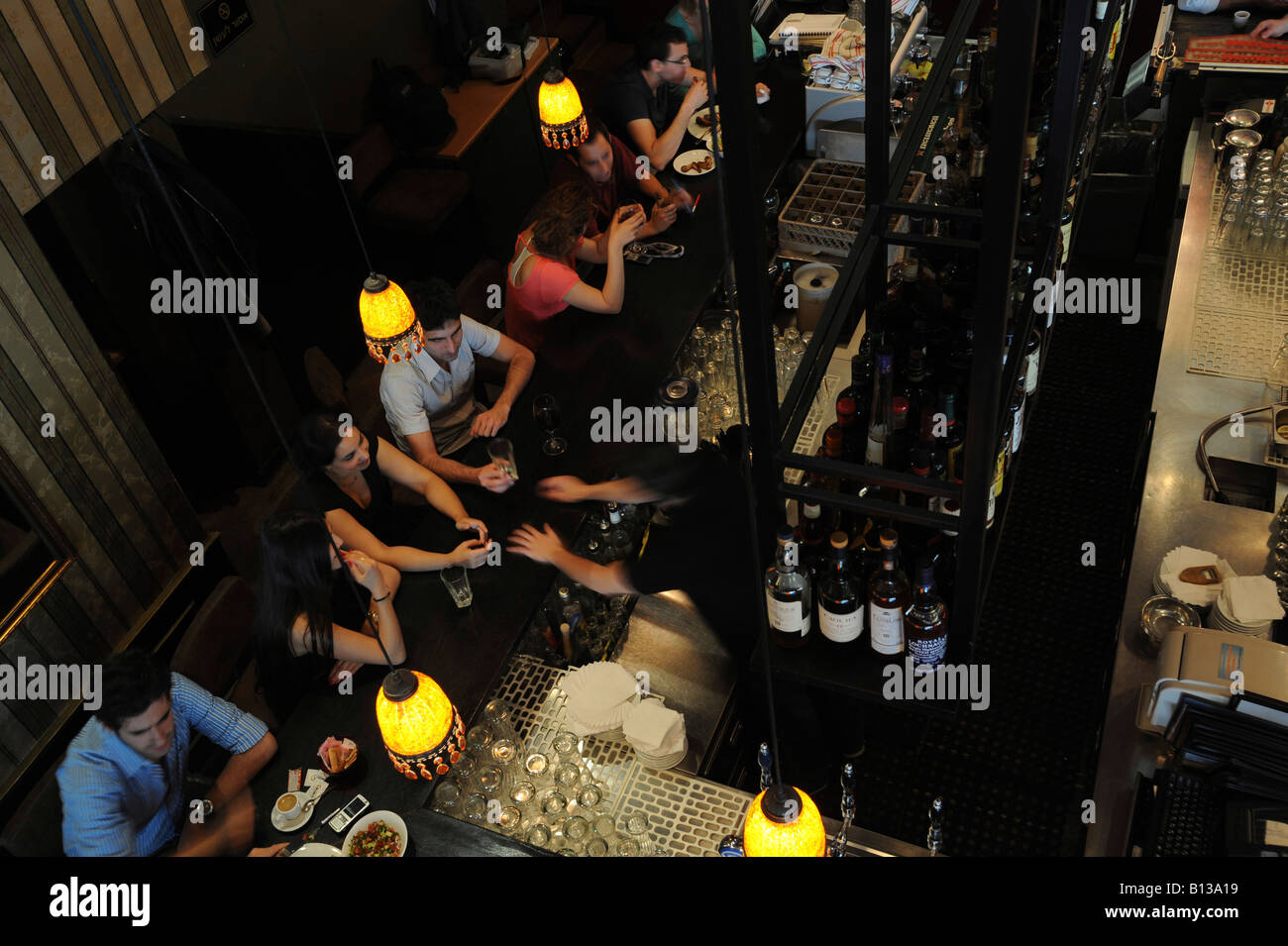 Israel Tel Aviv Nightlife People at a bar Stock Photo - Alamy