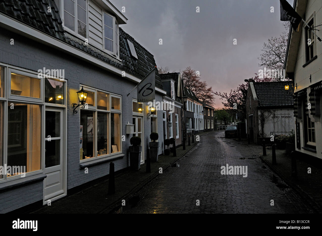 Ordinary streets of Vreeland town at night The Netherlands Europe Stock ...