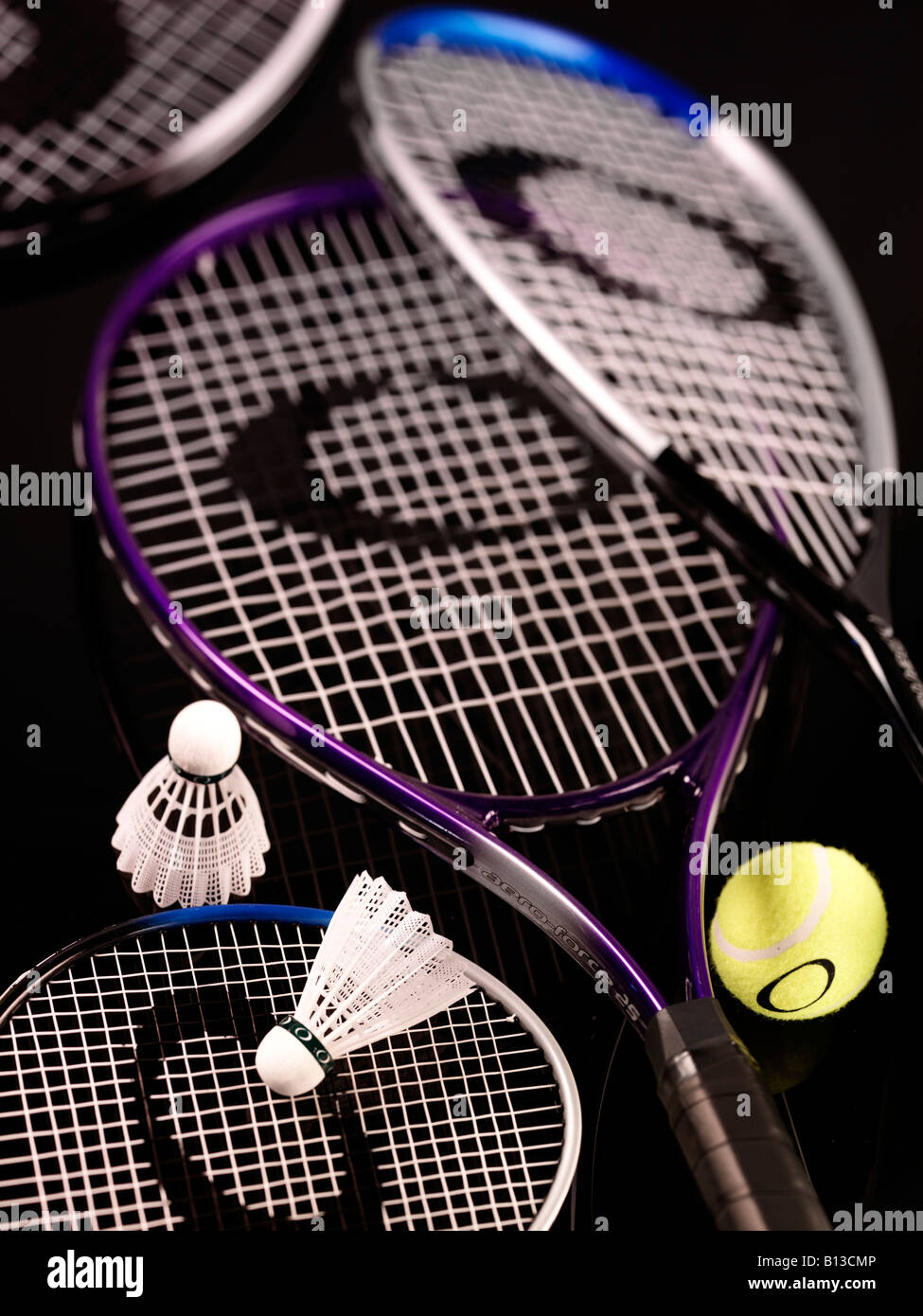 TENNIS AND BADMINTON EQUIPMENT Stock Photo - Alamy