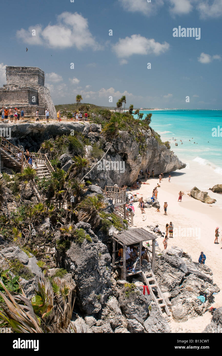 Mayan ruins and beach at Tulum Mexico Stock Photo - Alamy