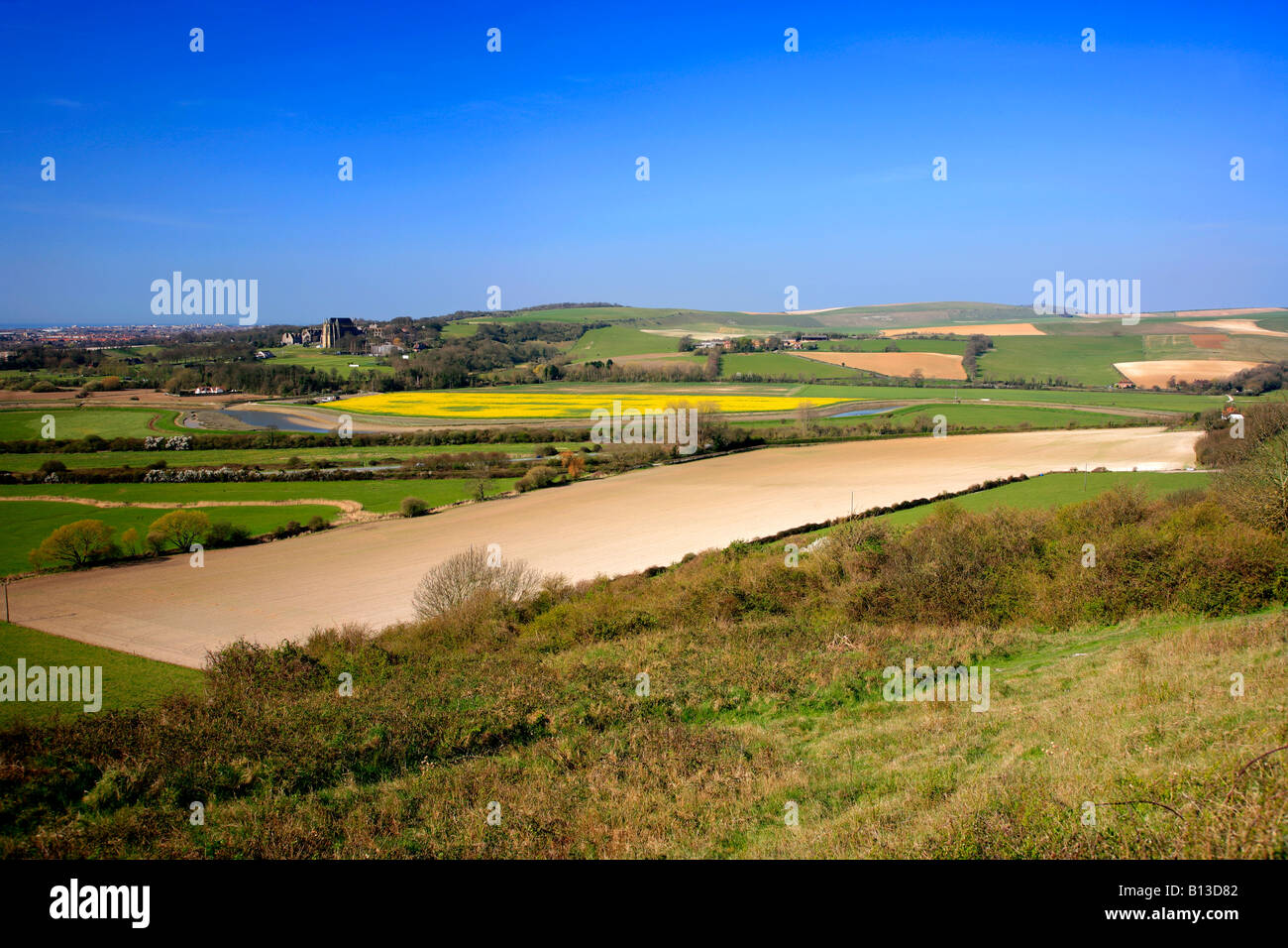 River Adur valley Shoreham South Downs Sussex England Britain UK Stock ...