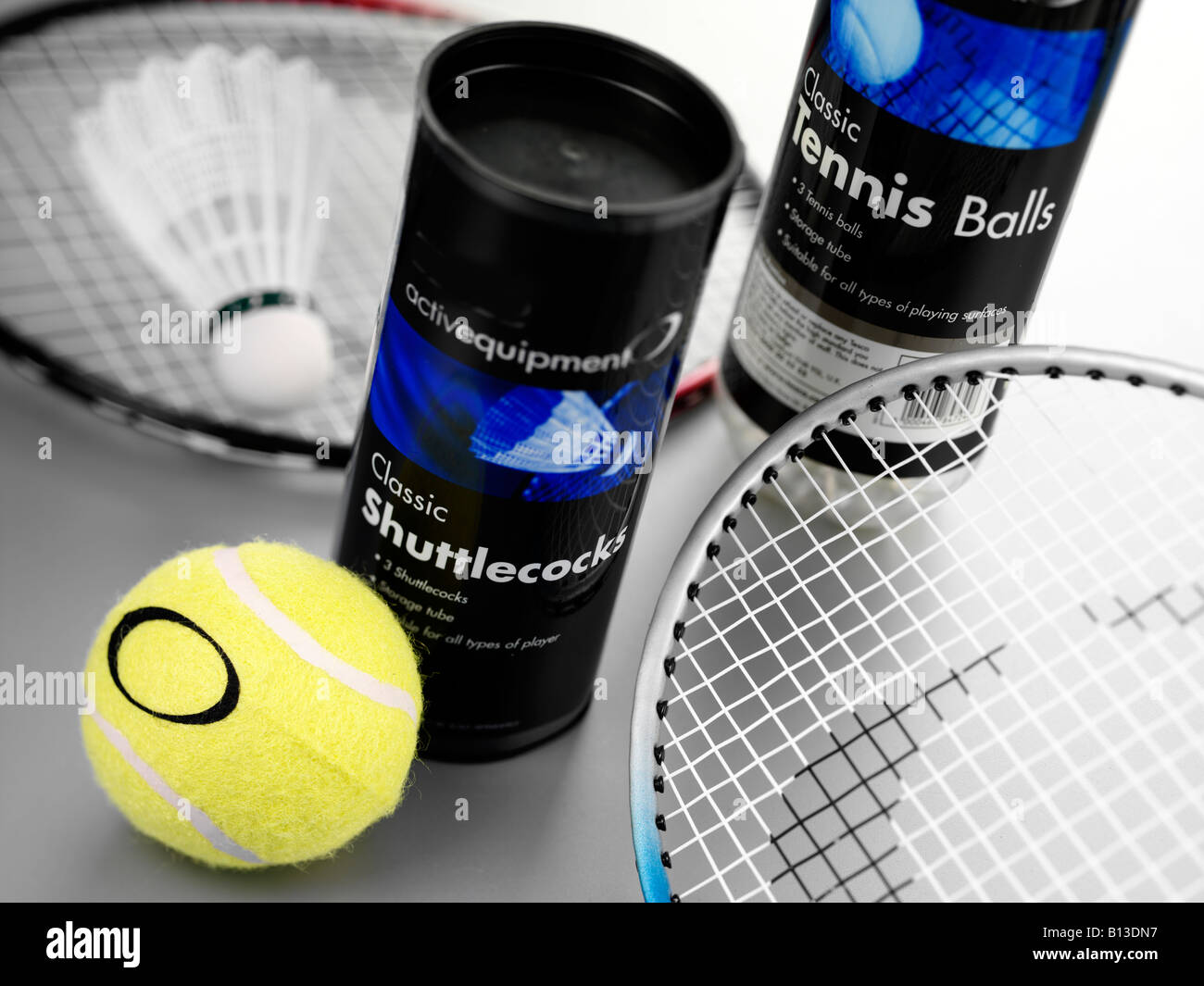 TENNIS AND BADMINTON EQUIPMENT Stock Photo - Alamy
