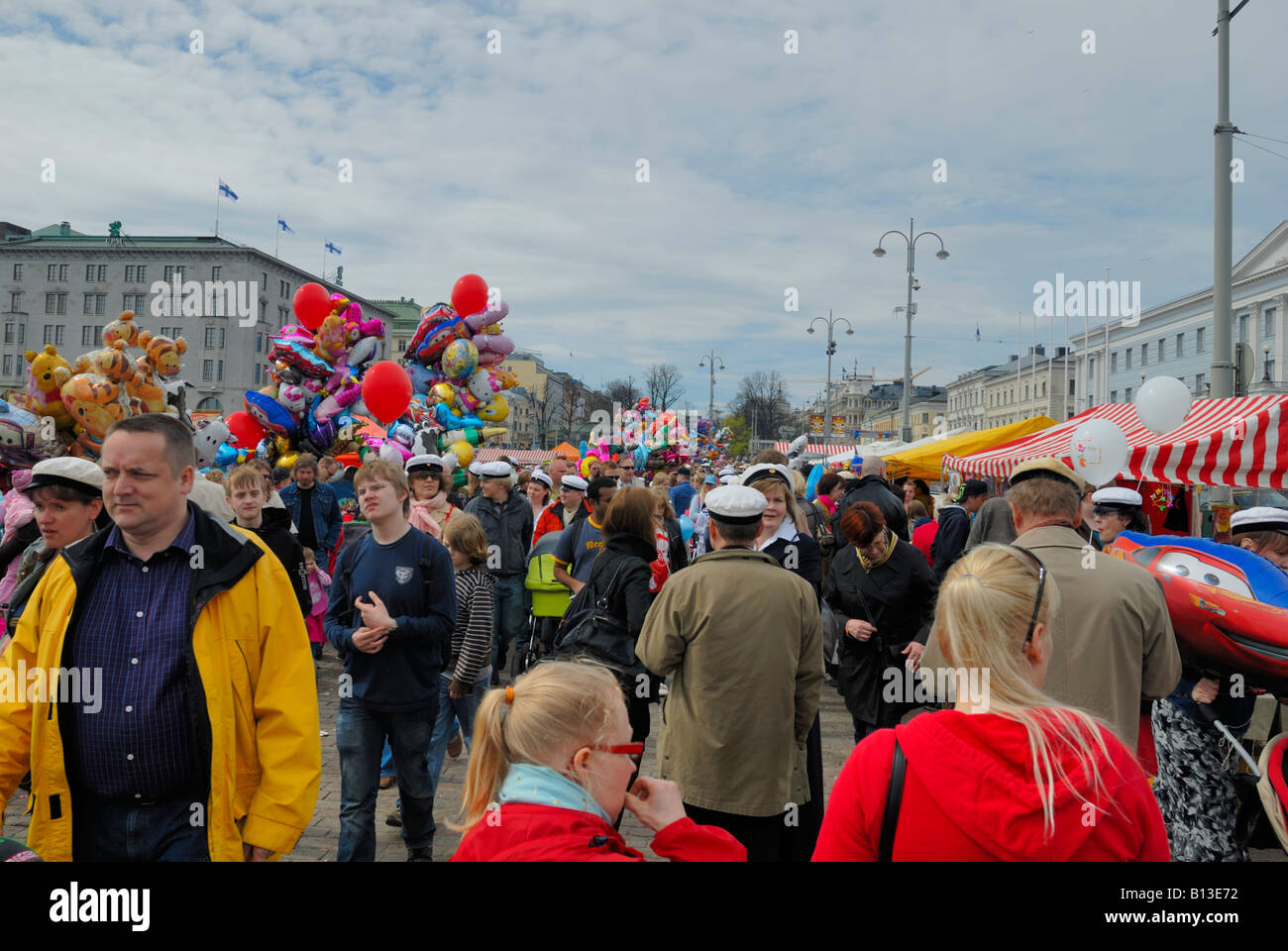The Helsinki Market Square at May Day.The only carnival-like ...