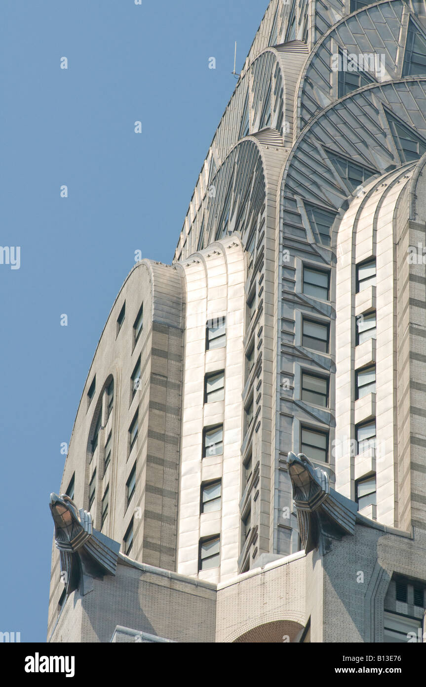 Stainless Steel Eagle sculptures near the top of the Chrysler Building ...