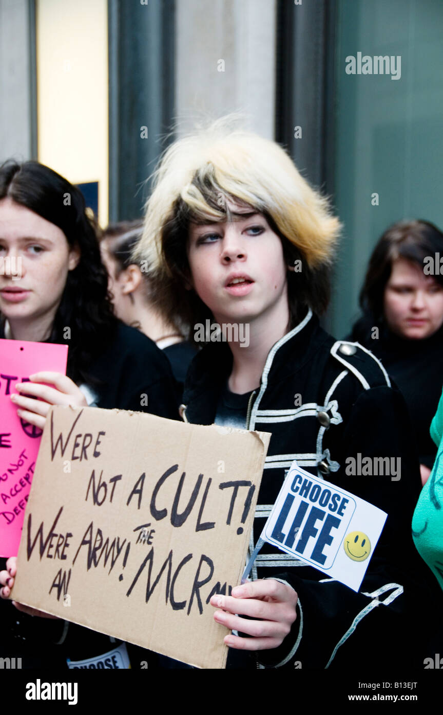 Demonstration by Emos, fans of My Chemical Romance,after the Daily Mail ...