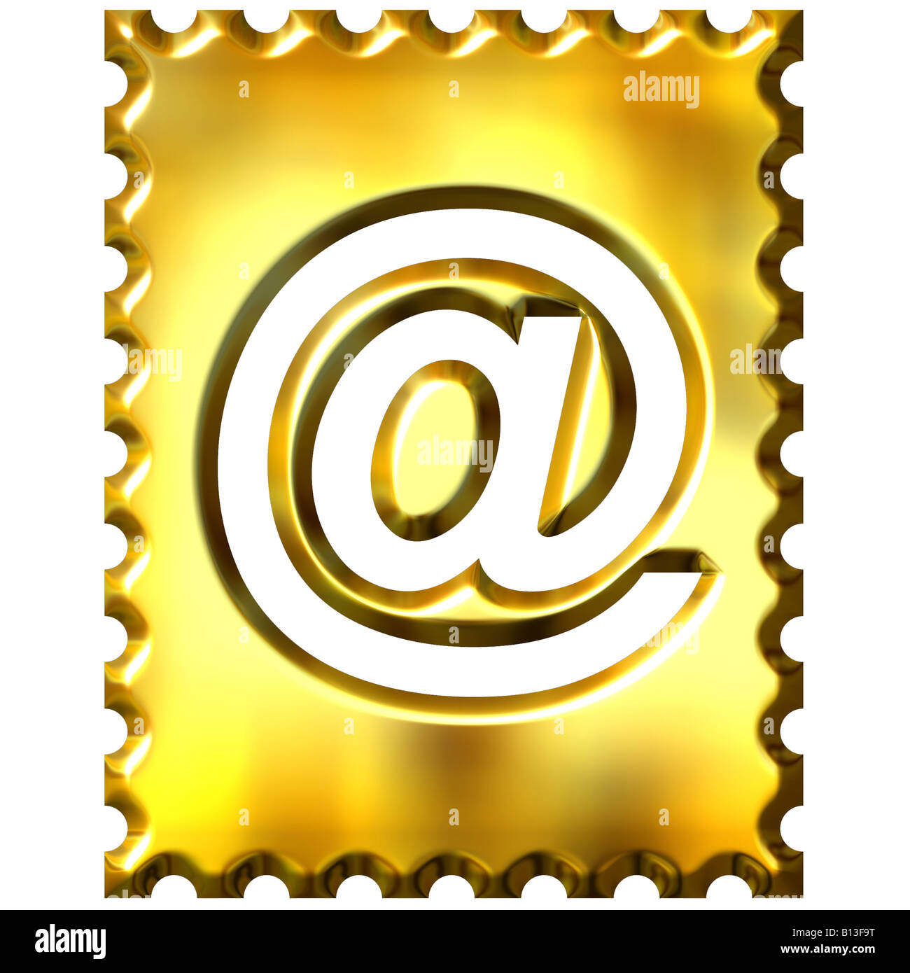 3d golden stamp with email symbol Stock Photo - Alamy