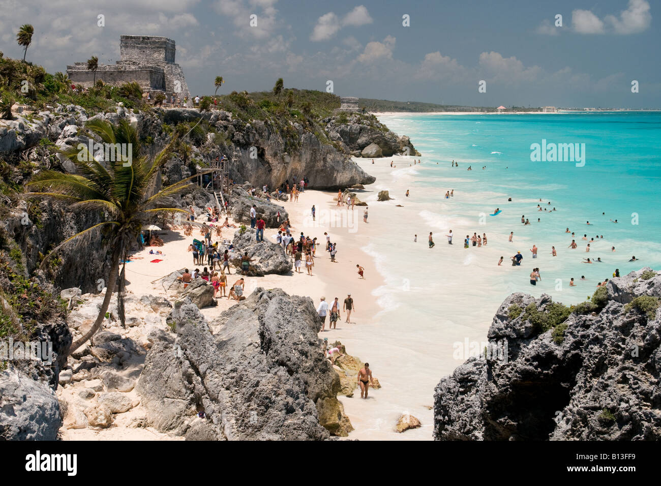 Mayan ruins and beach at Tulum Mexico Stock Photo - Alamy