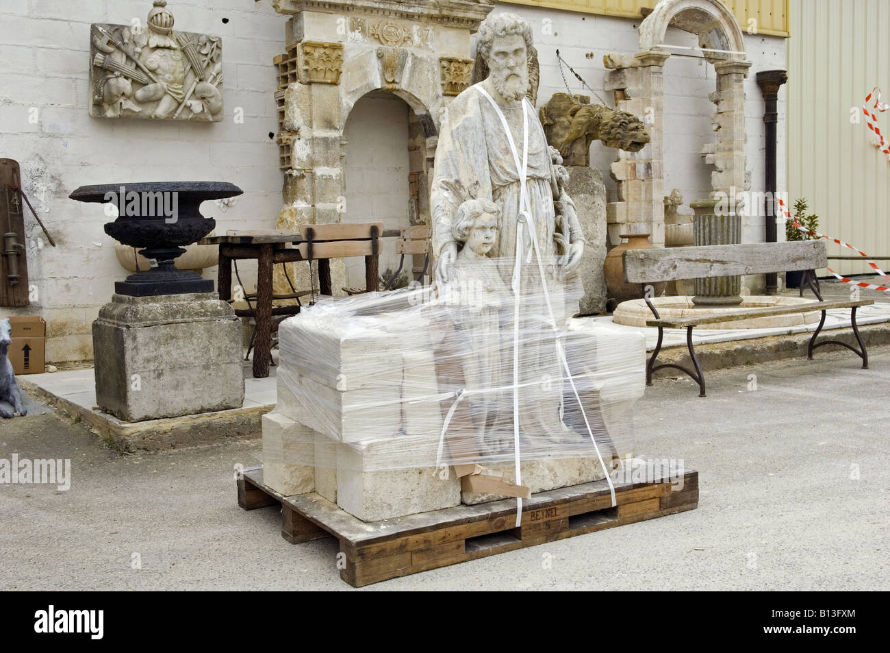 Ancient religious French statue Stock Photo - Alamy