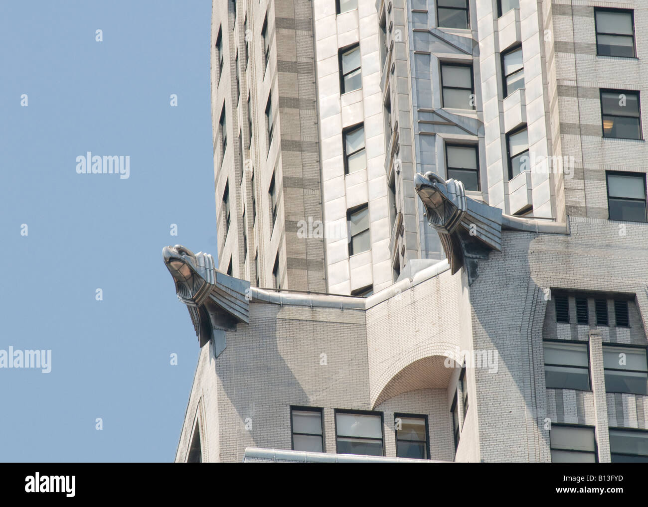 Stainless Steel Eagle sculptures near the top of the Chrysler Building ...