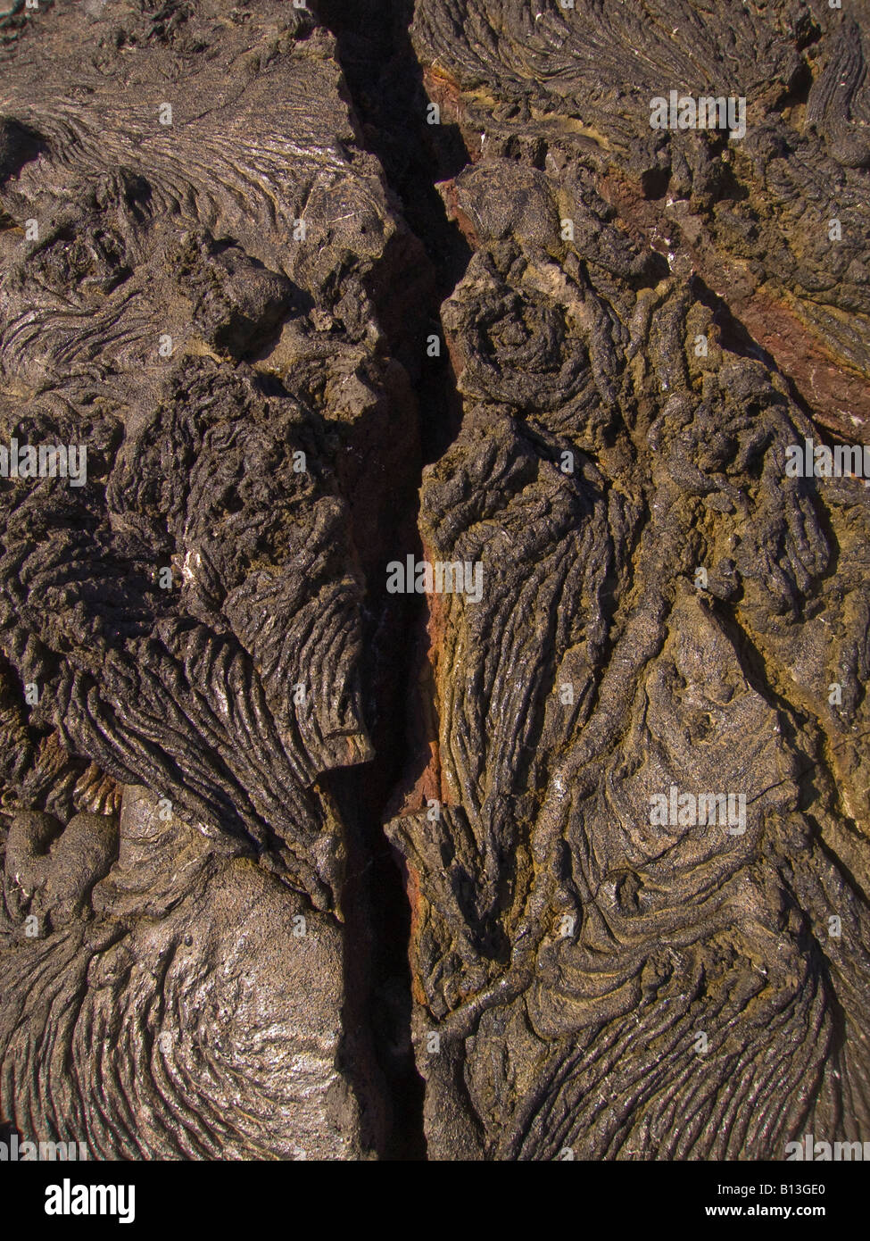 Crack in lava flow Santiago Island Galapagos Ecuador Stock Photo - Alamy