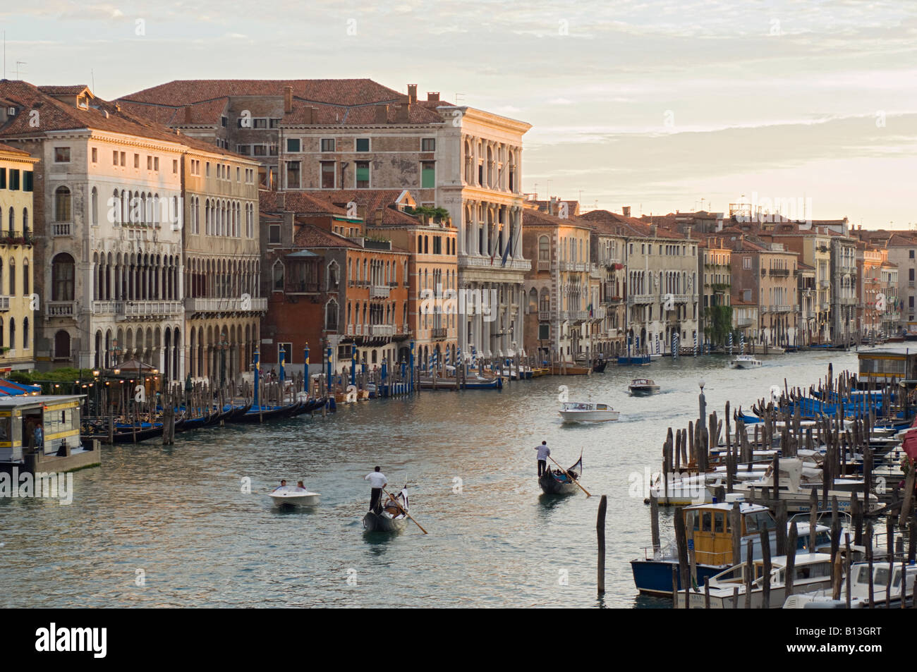 Sunset view from Rialto Bridge, Venice, Italy Stock Photo - Alamy