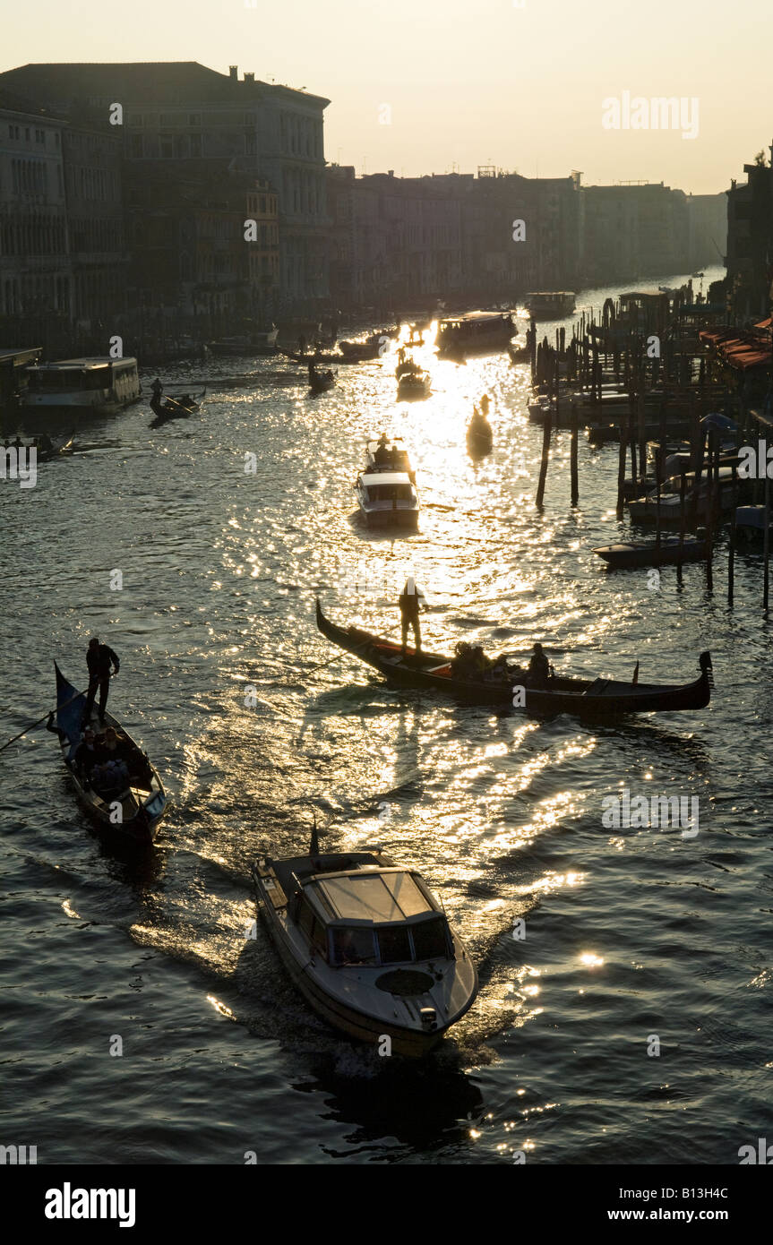 Sunset view from Rialto Bridge, Venice, Italy Stock Photo - Alamy