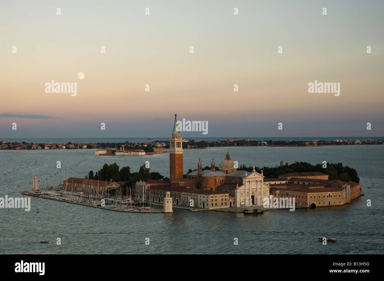 Magnificent view of Island of San Giorgio Maggiore by Moonlight, Venice ...