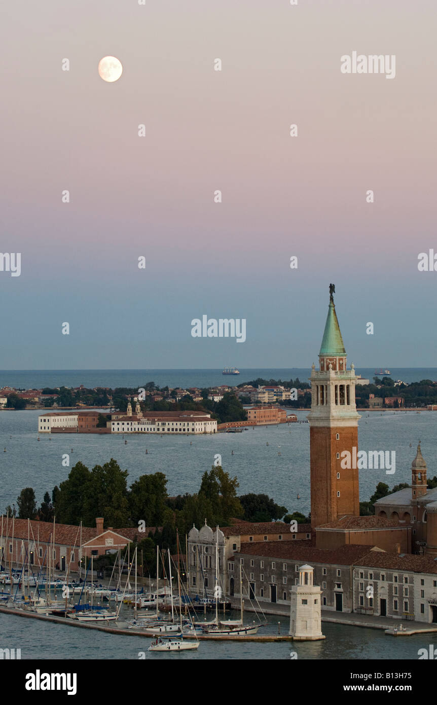 Magnificent view of Island of San Giorgio Maggiore by Moonlight, Venice ...