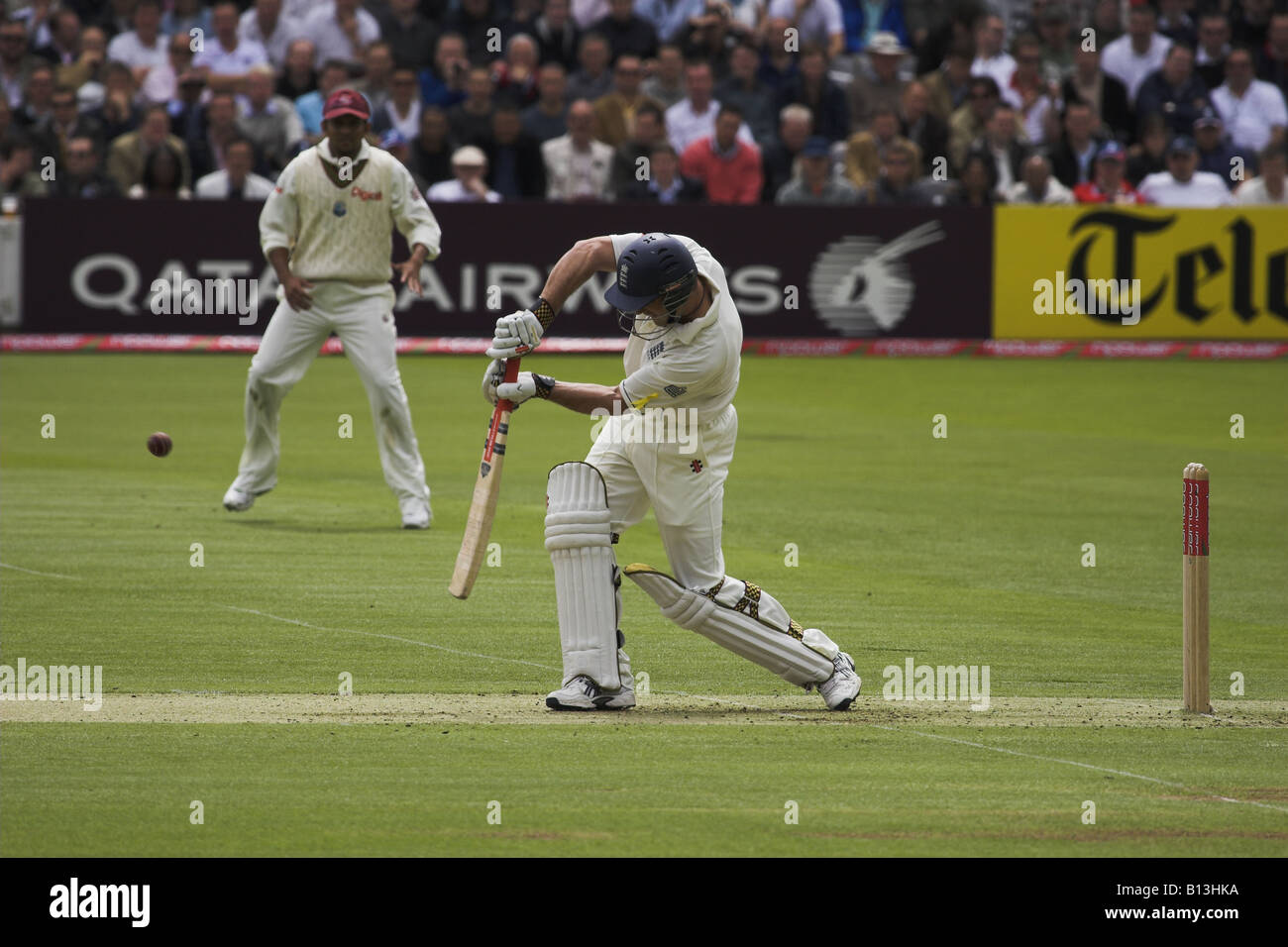 Andrew Strauss defensive shot Stock Photo - Alamy