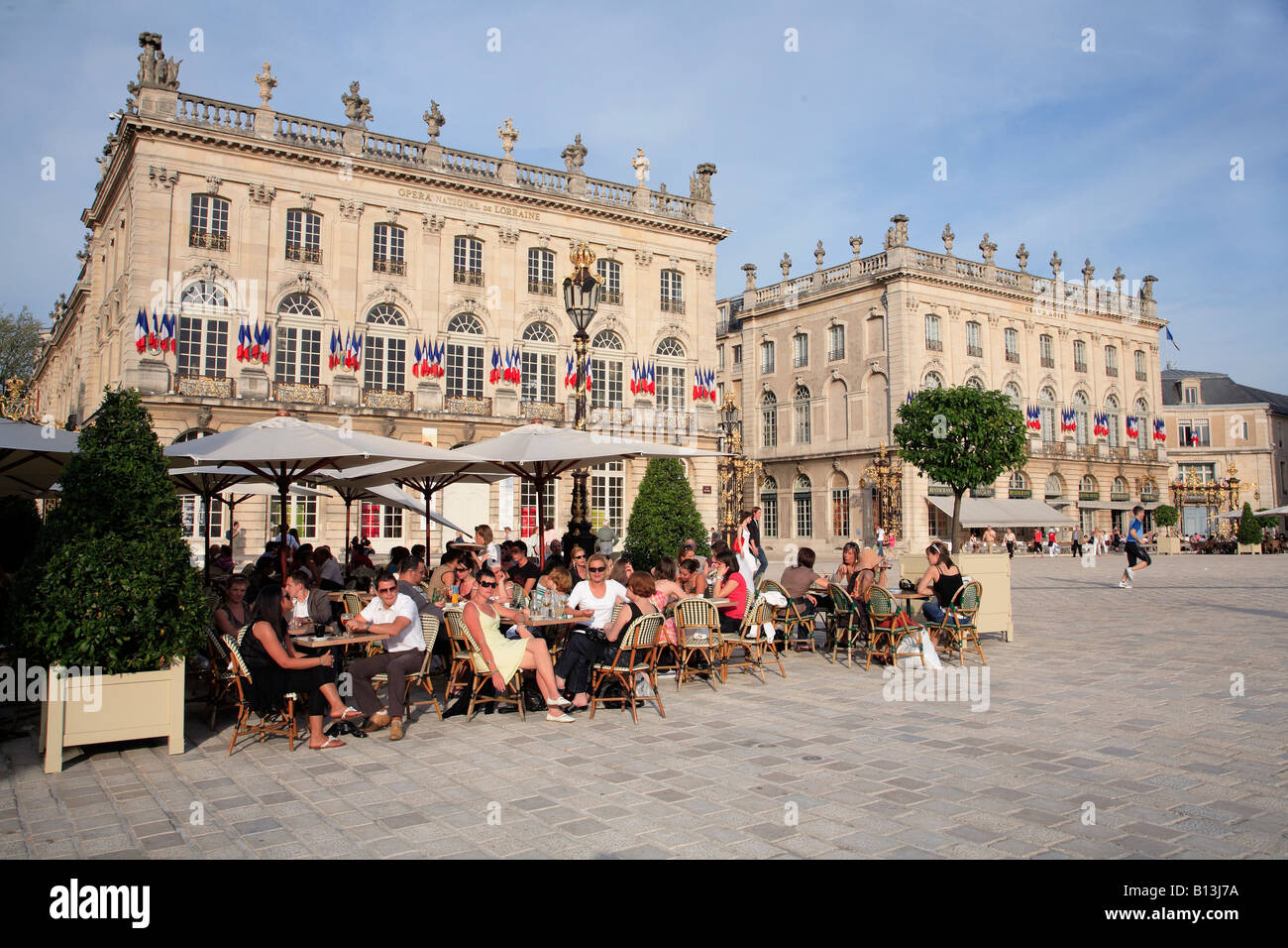 France Lorraine Nancy Place Stanislas Opera cafe people Stock Photo - Alamy