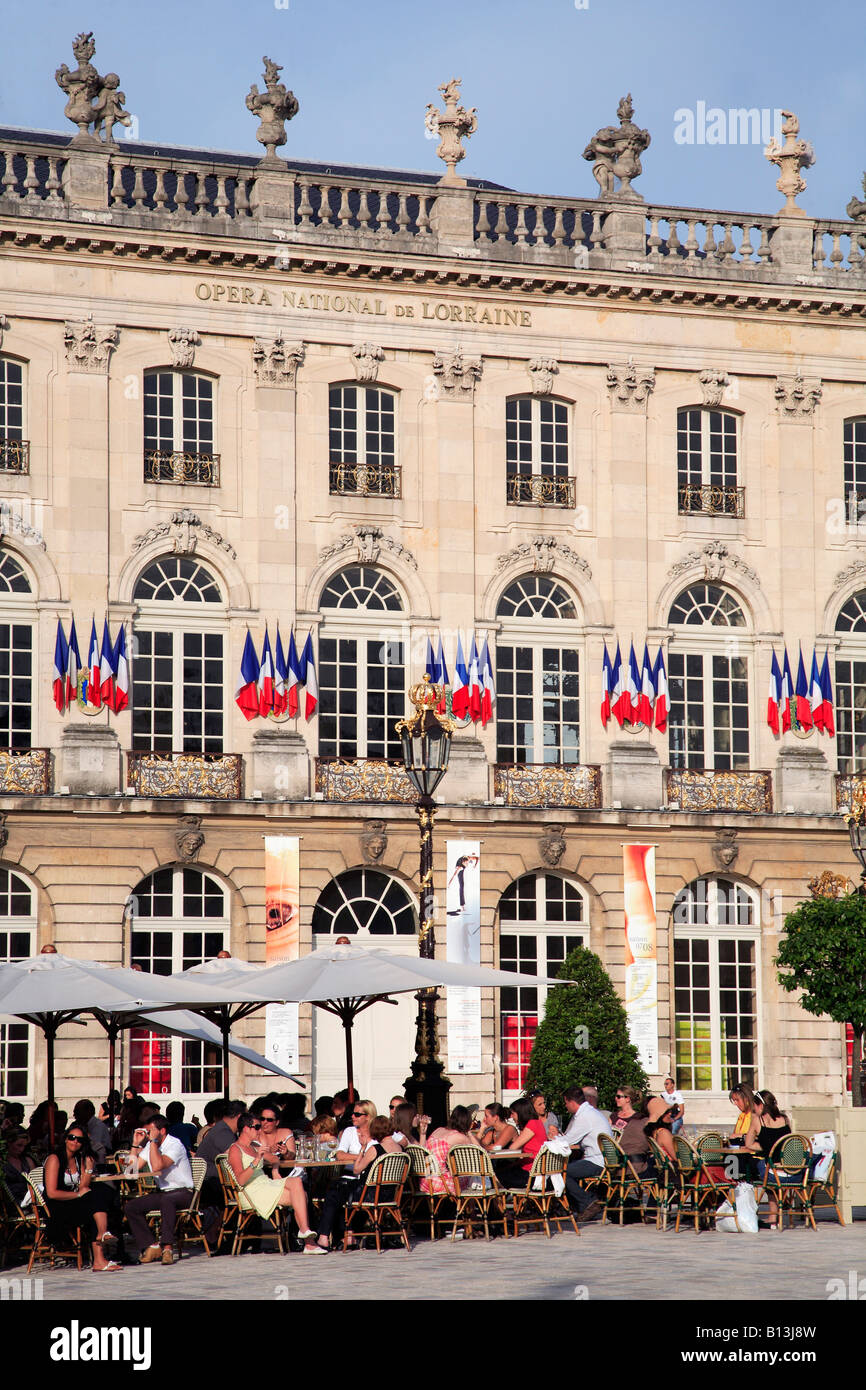 France Lorraine Nancy Place Stanislas Opera cafe people Stock Photo - Alamy