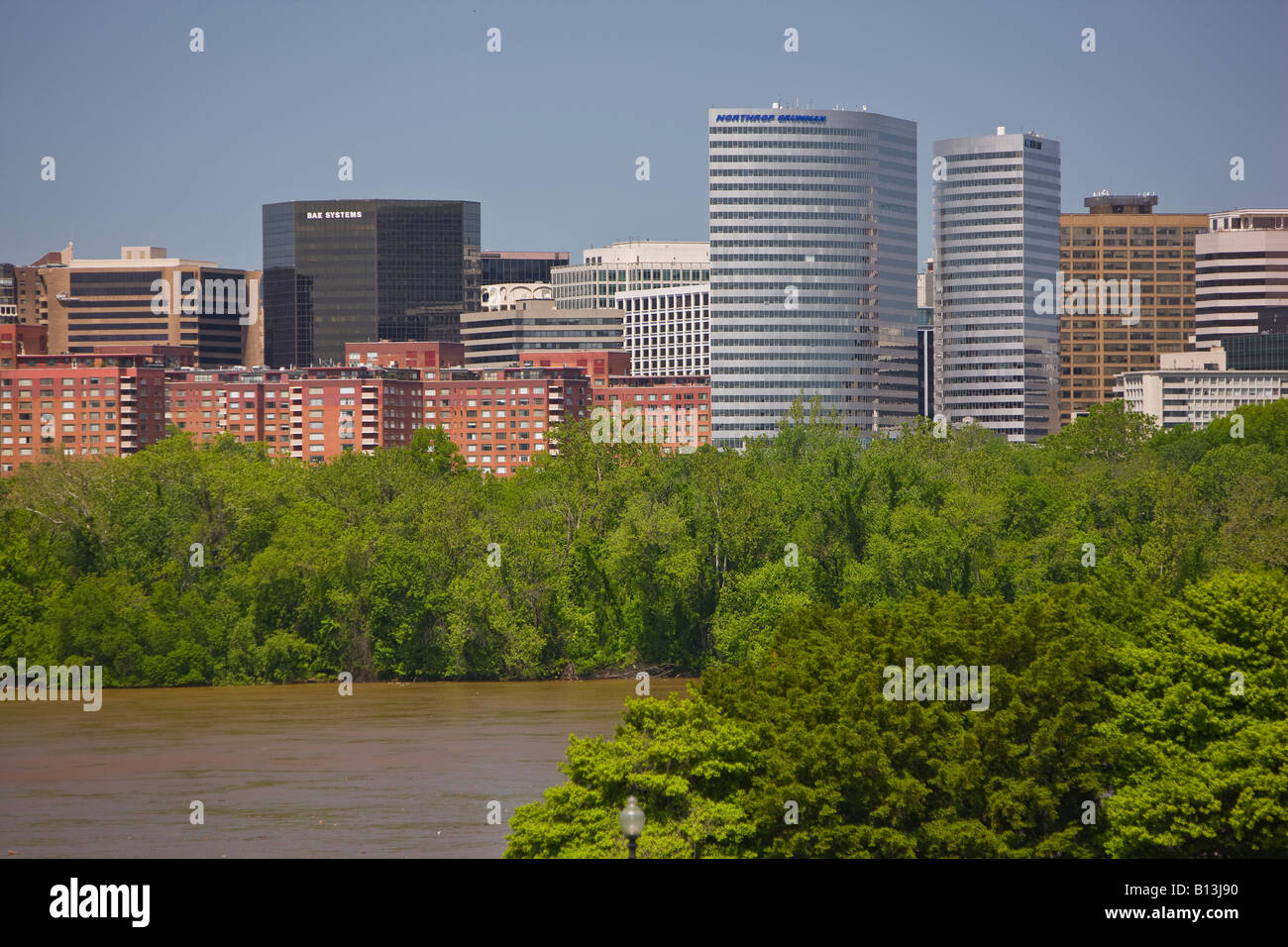 ROSSLYN VIRGINIA USA skyline of Rosslyn and Potomac River in Arlington ...