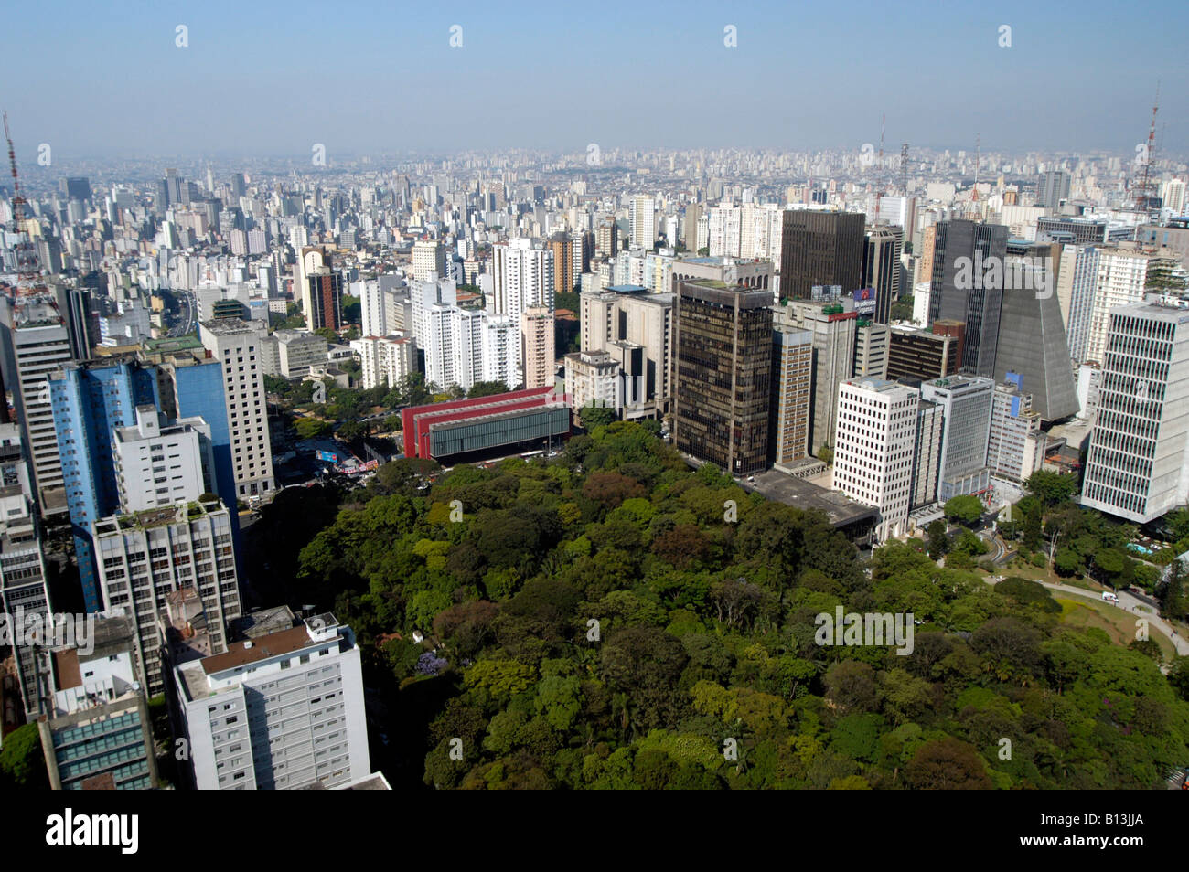 Aerial view of Sao Paulo s Art Museum MASP located at Paulista Avenue ...