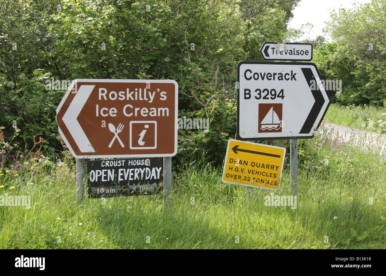 Country Road Signs Cornwall High Resolution Stock Photography and ...